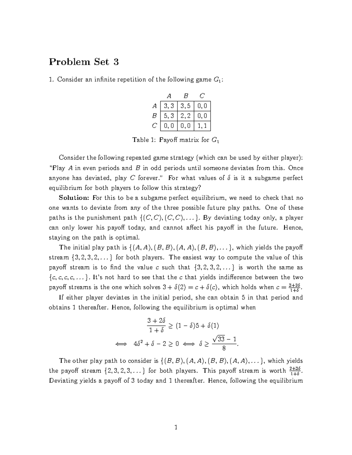 PS3 sol - Kya hi likhu ab - Problem Set 3 Consider an infinite ...
