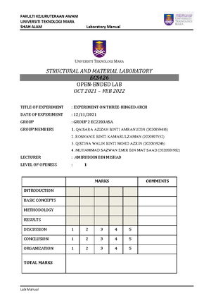 7 Deflection OF Portal Frame lab 3 - Structures And Materials ...