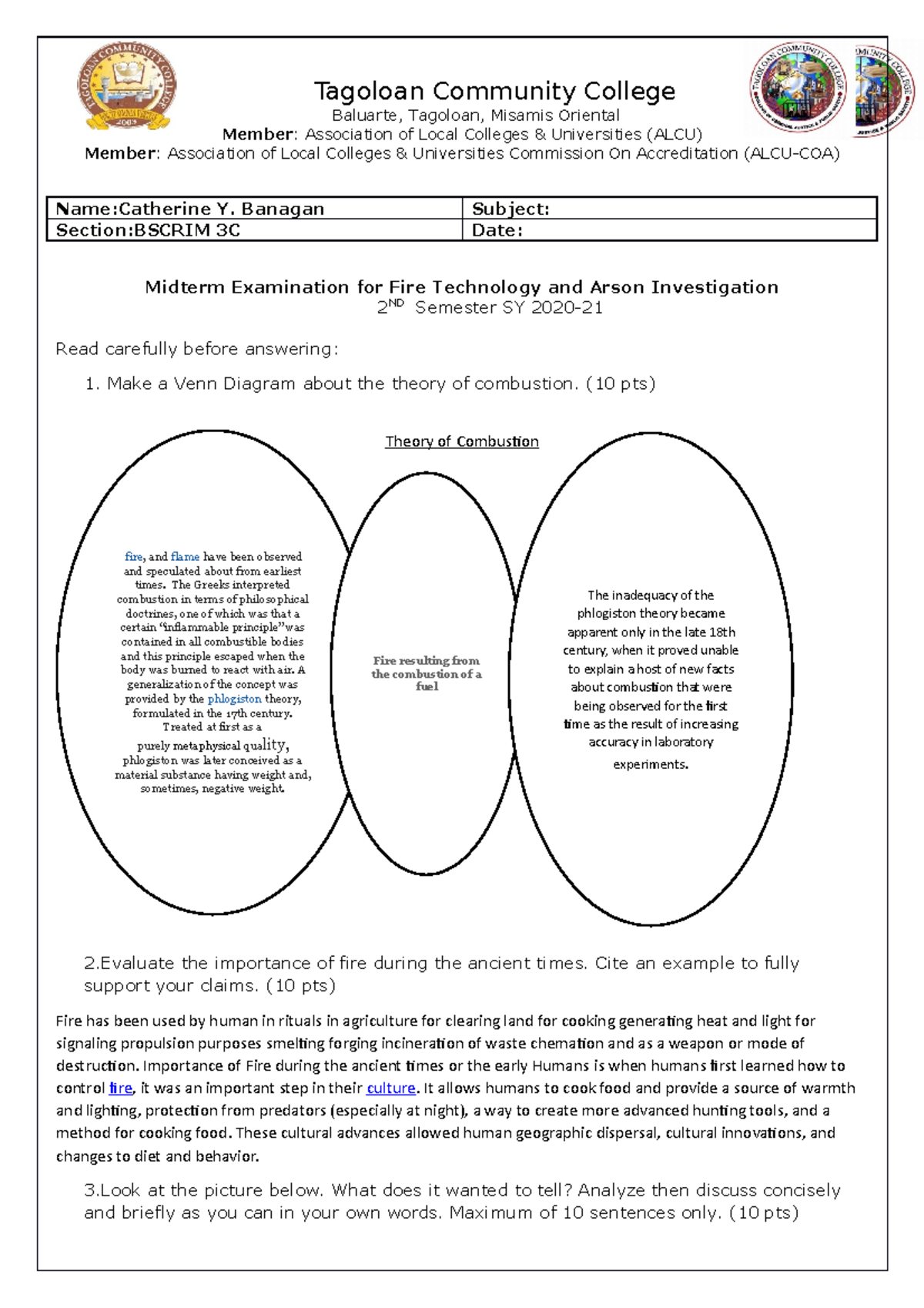 Banagan-Mindterm-Arson - Tagoloan Community College Baluarte, Tagoloan ...