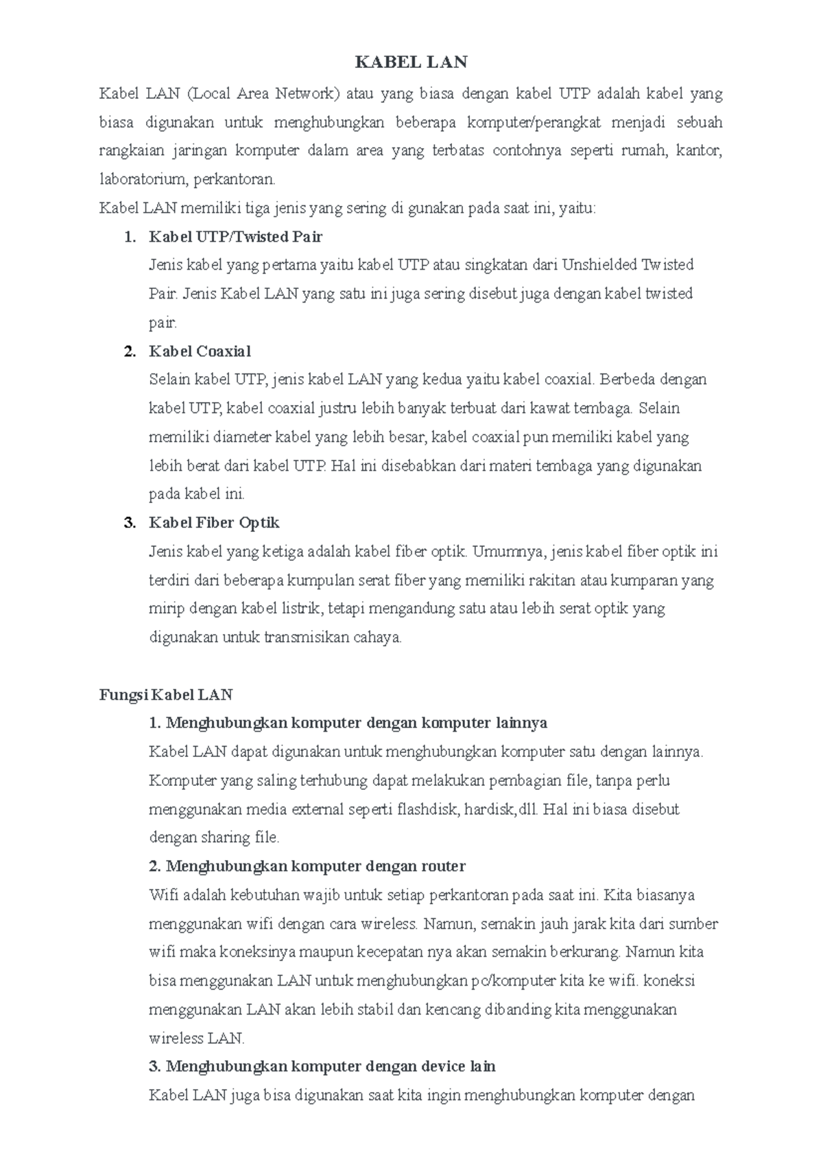 645212517 materi kabel LAN - KABEL LAN Kabel LAN (Local Area Network ...