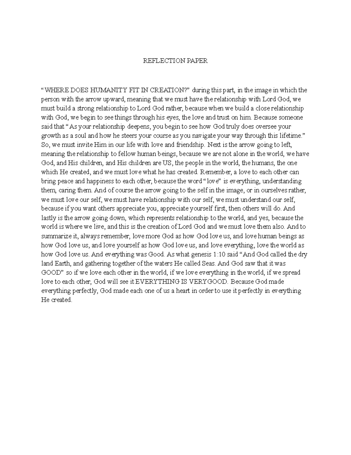 Reflection Paper - Lecture notes 1-10 - REFLECTION PAPER “WHERE DOES ...