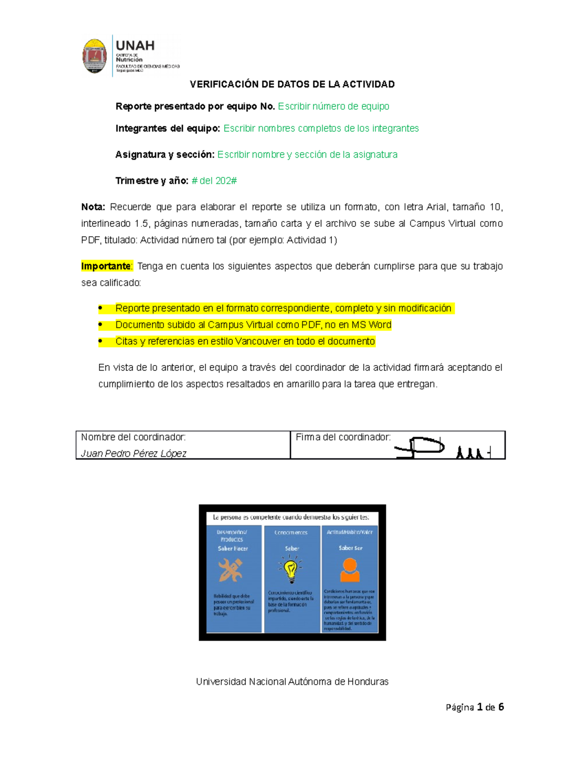 Formato para reporte EAE - VERIFICACIÓN DE DATOS DE LA ACTIVIDAD Reporte presentado por equipo ...