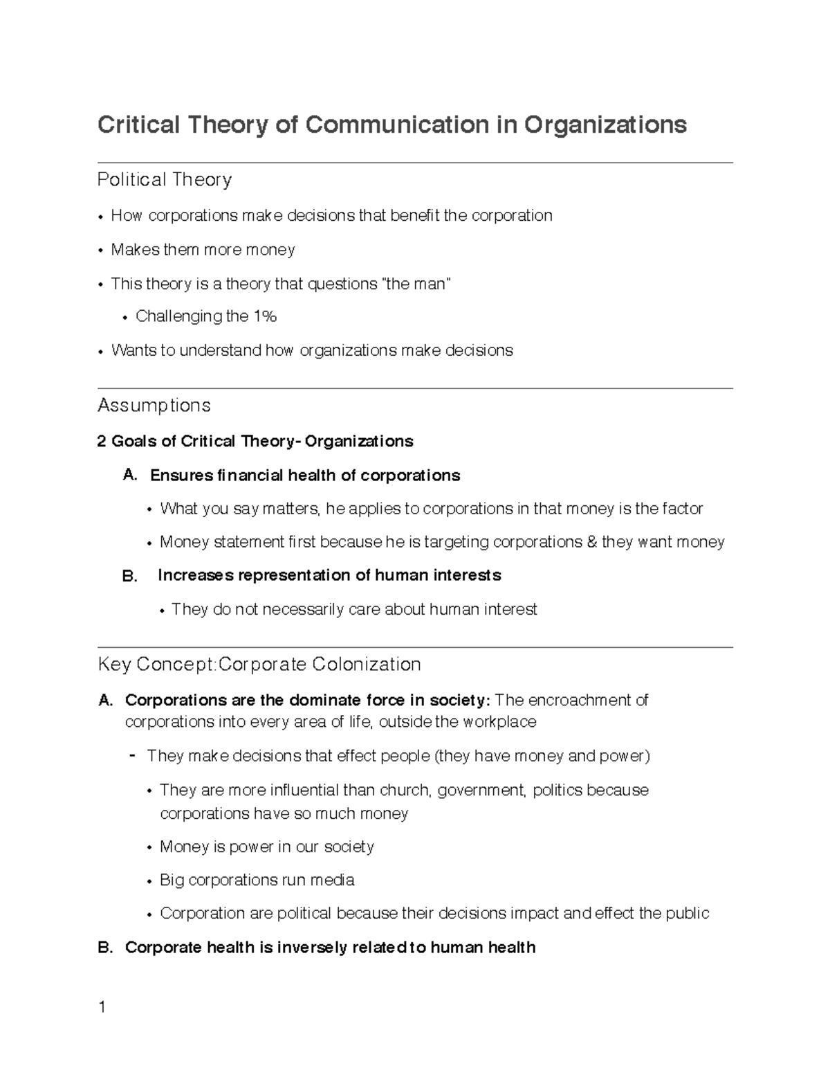 Lecture 13 - COMM 300 Aimee King - Critical Theory of Communication in ...
