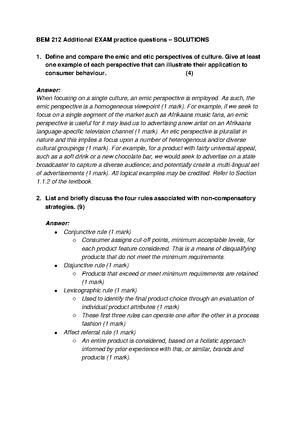 BEM 212 Practice questions Chapter 6 Solutions - BEM 212 - UP - Studocu