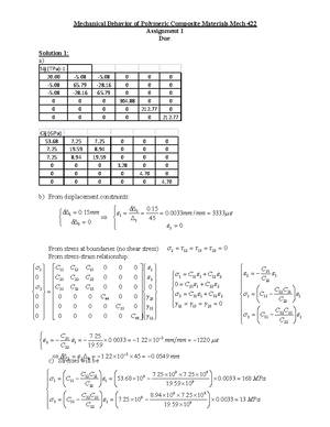 Mech 422 formula sheet - asd asd asd asd asd asd - L 2 : S= Compliance ...