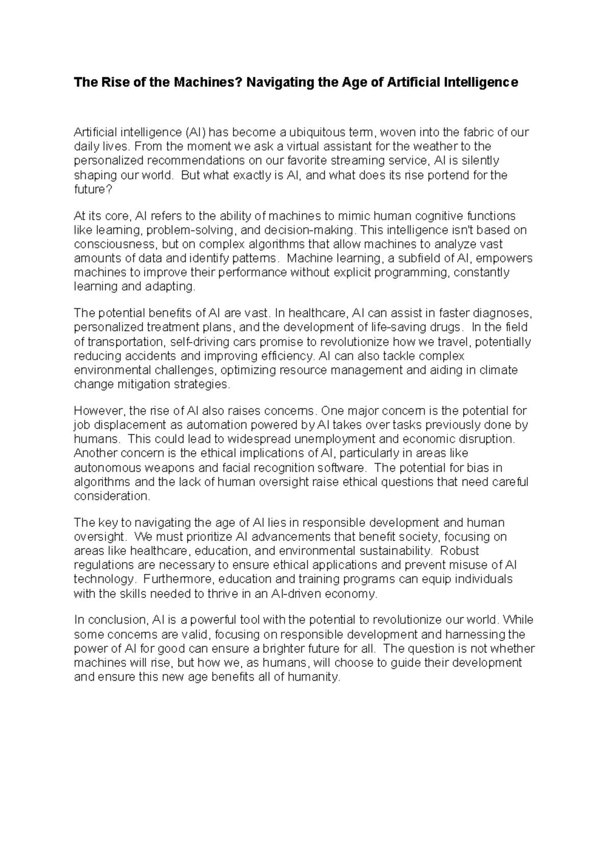 The Rise of the Machines Navigating the Age of Artificial Intelligence ...