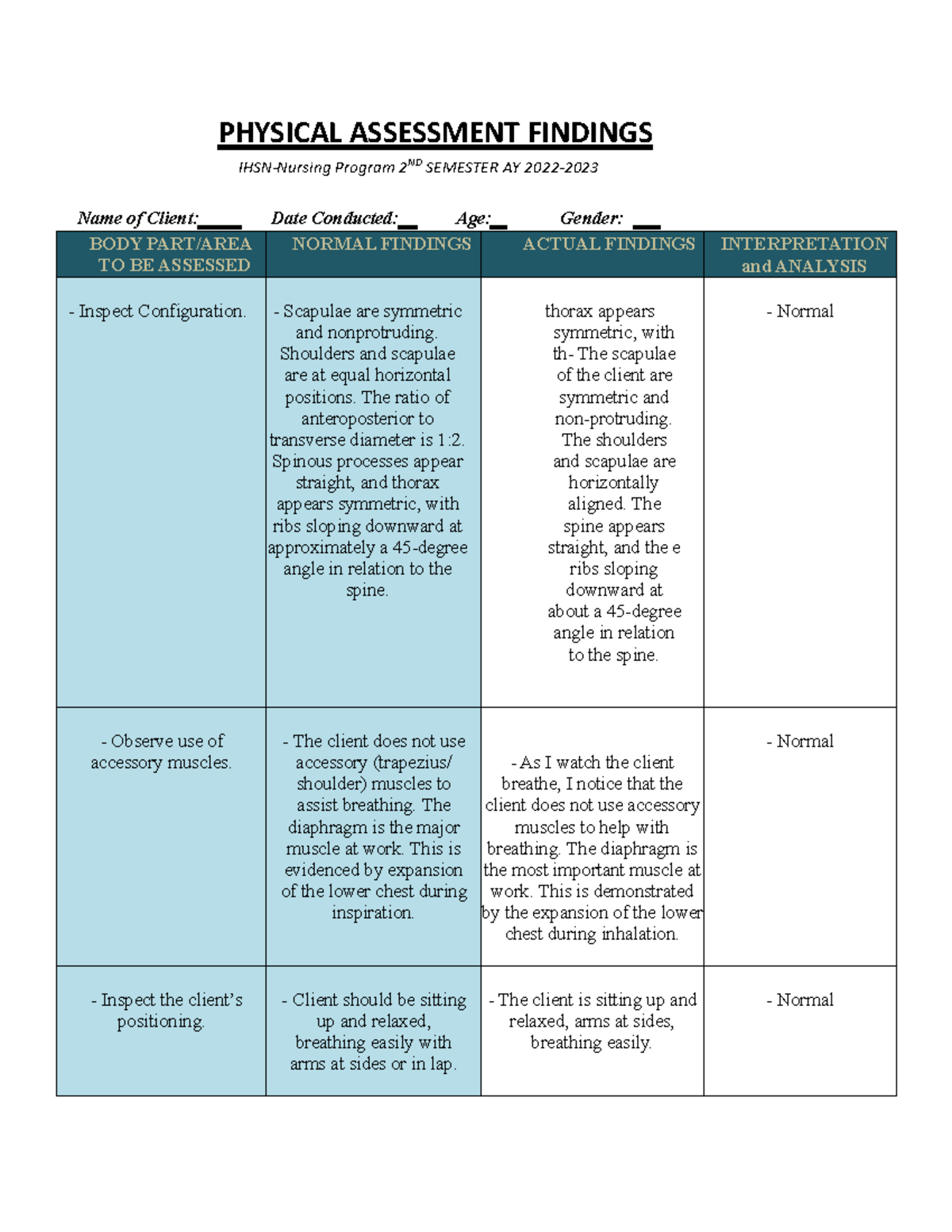 Retdem Sample 1ST YEAR 2ND SEM HEAD TO Abdomen part1 - PHYSICAL ...
