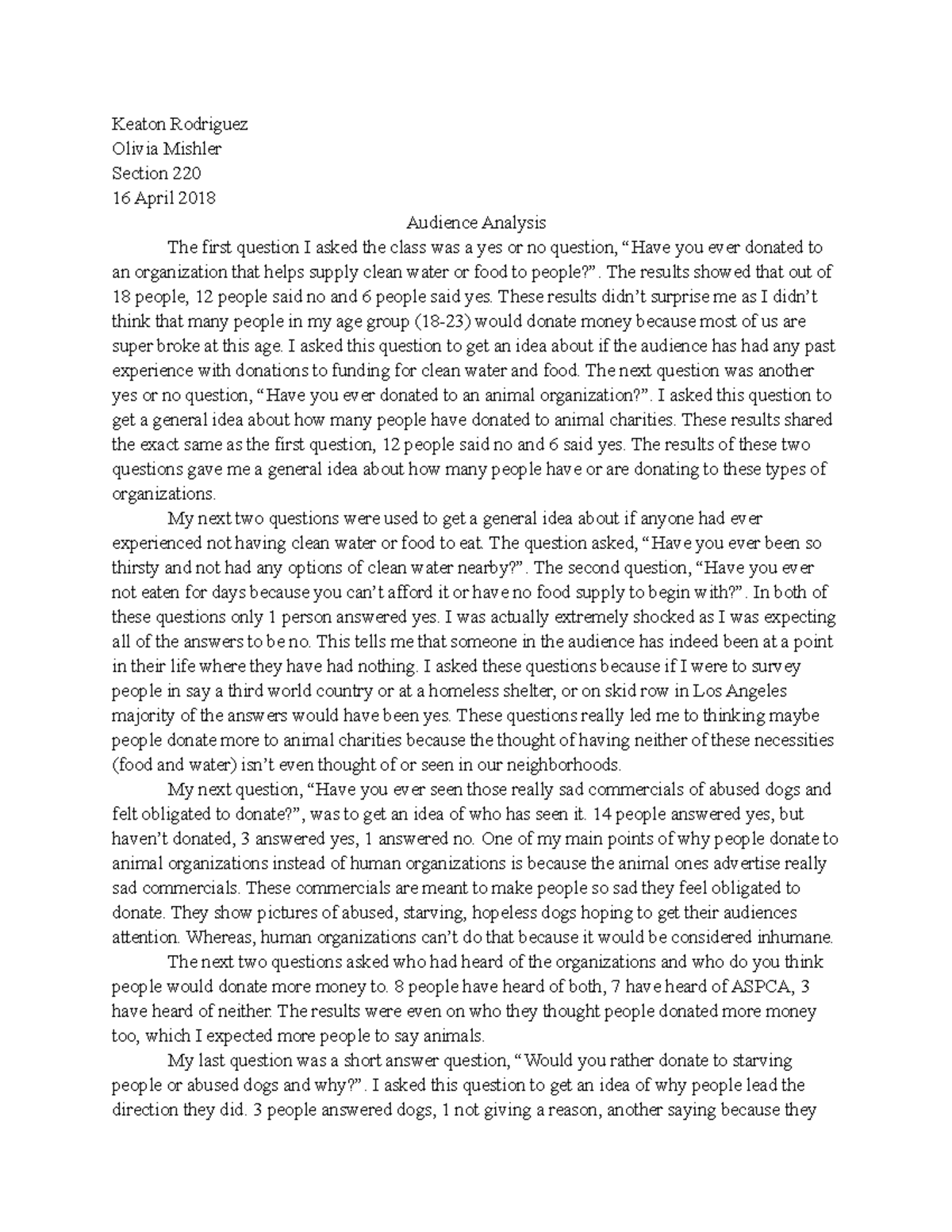 Audience Analysis- Persuasive Speech - COMM 210 - StuDocu