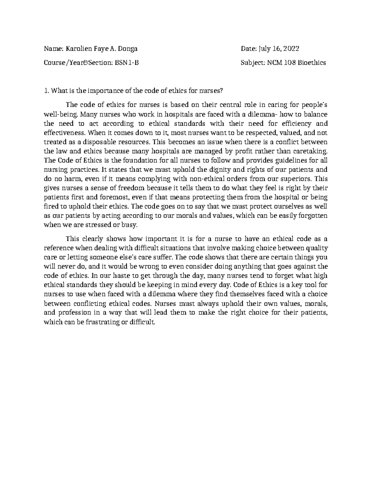 Quiz #4 - rhrh - Name: Karolien Faye A. Donga Date: July 16, 2022 ...