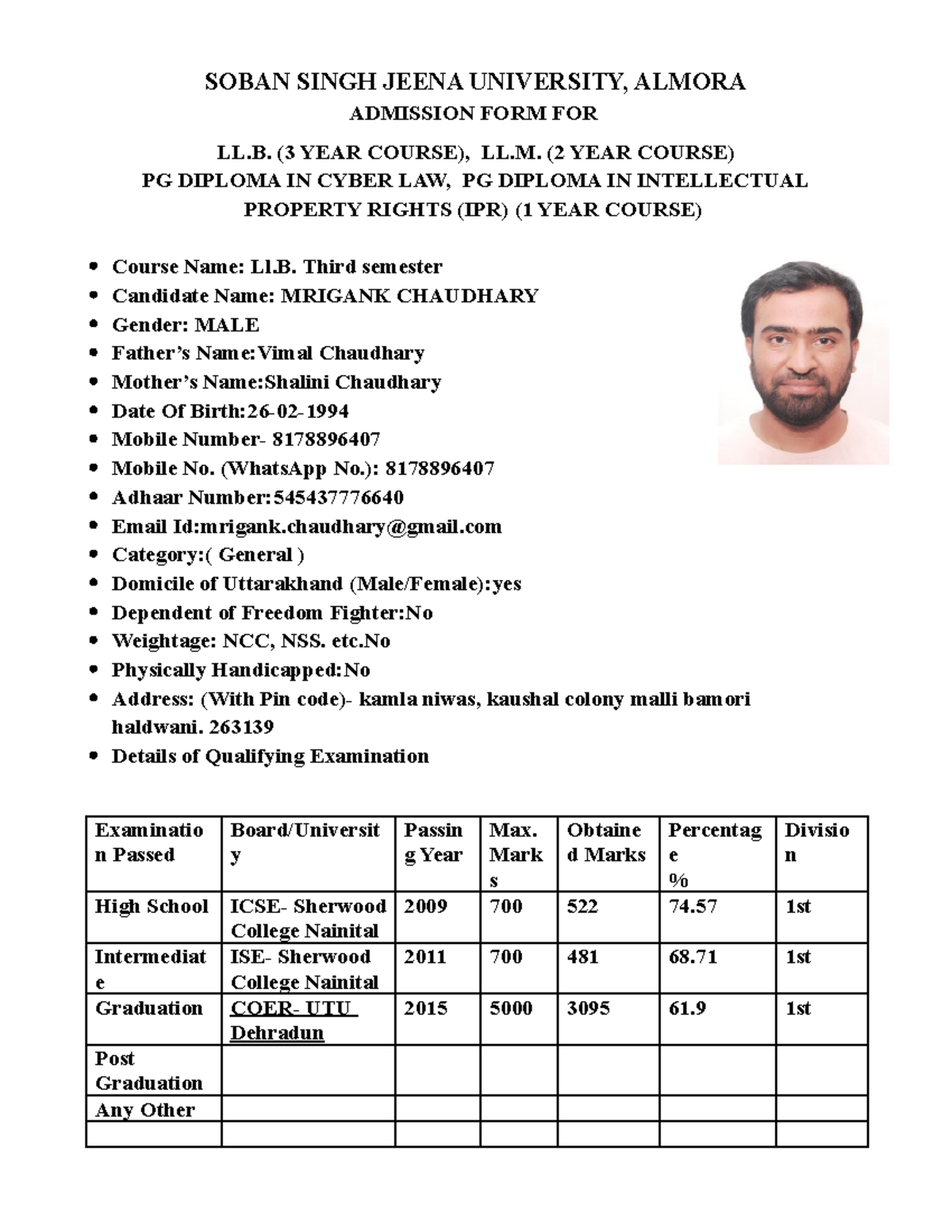 Application 3 sem - APP - SOBAN SINGH JEENA UNIVERSITY, ALMORA ...