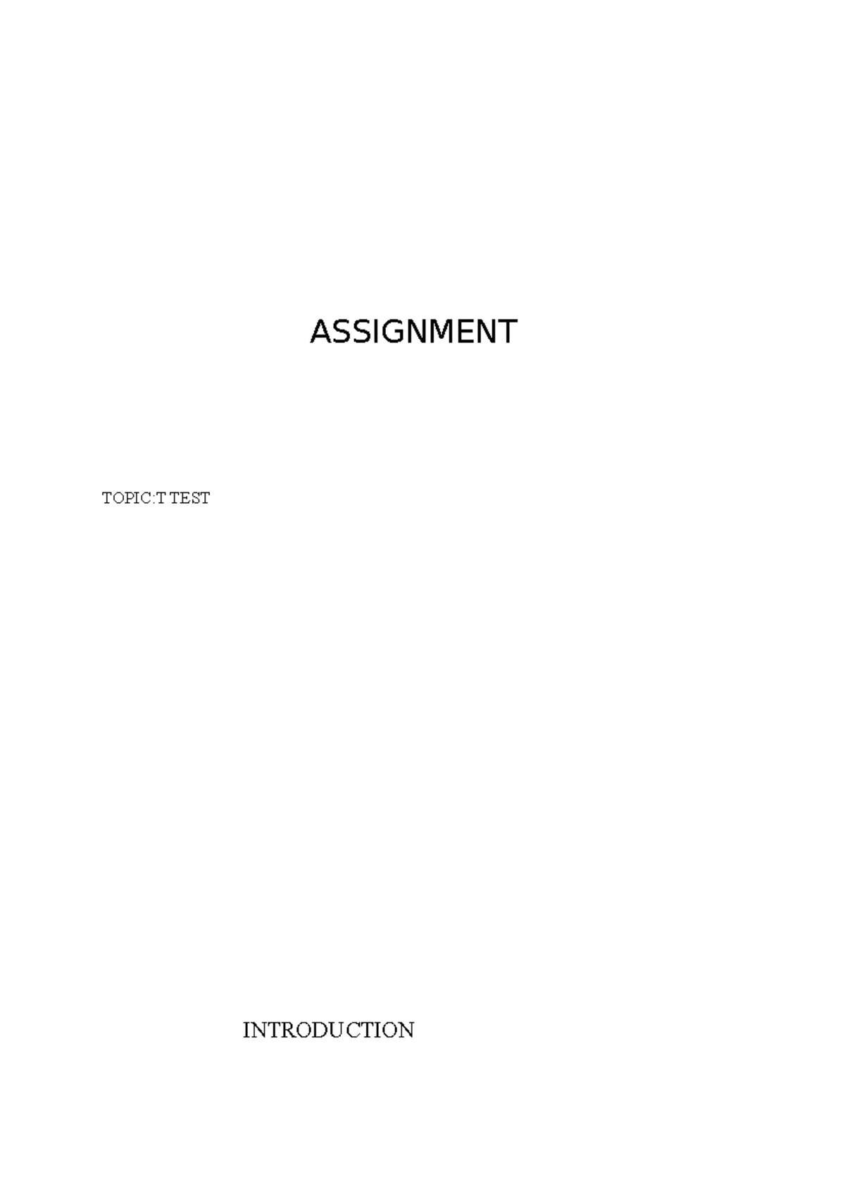 T TEST - Assignments of operation research - ASSIGNMENT TOPIC:T TEST ...