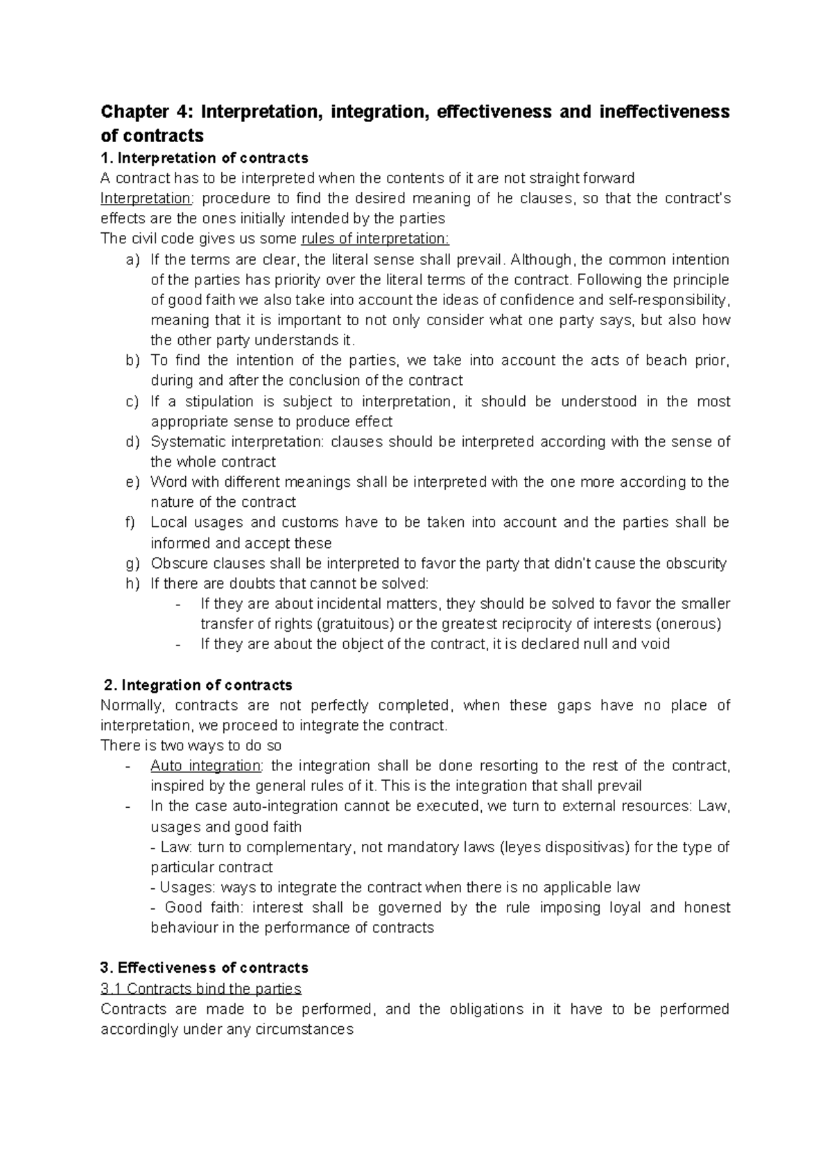 Derecho civil - Chapter 4 - Chapter 4: Interpretation, integration ...