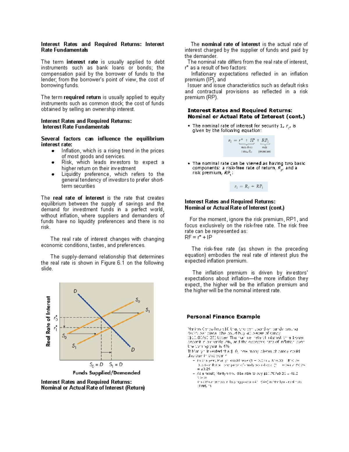 Chapter 6 - Interest Rates and Required Returns: Interest Rate ...