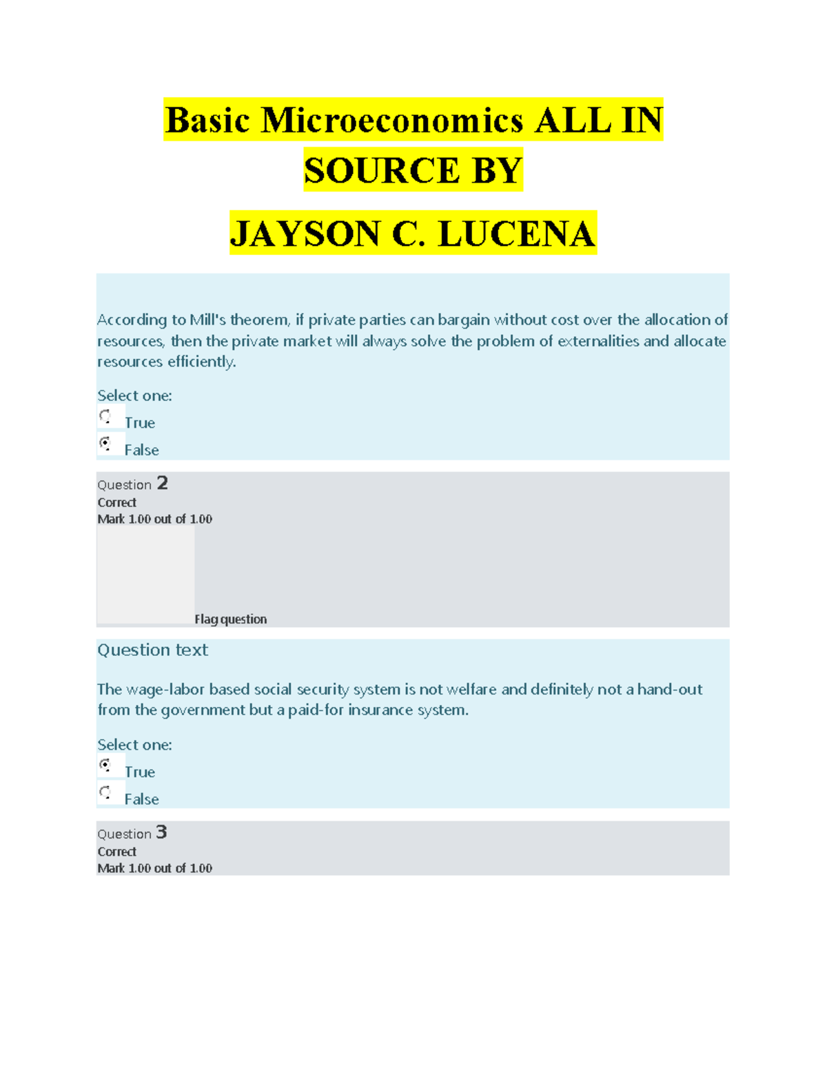 Toaz - sagot - Basic Microeconomics ALL IN SOURCE BY JAYSON C. LUCENA ...