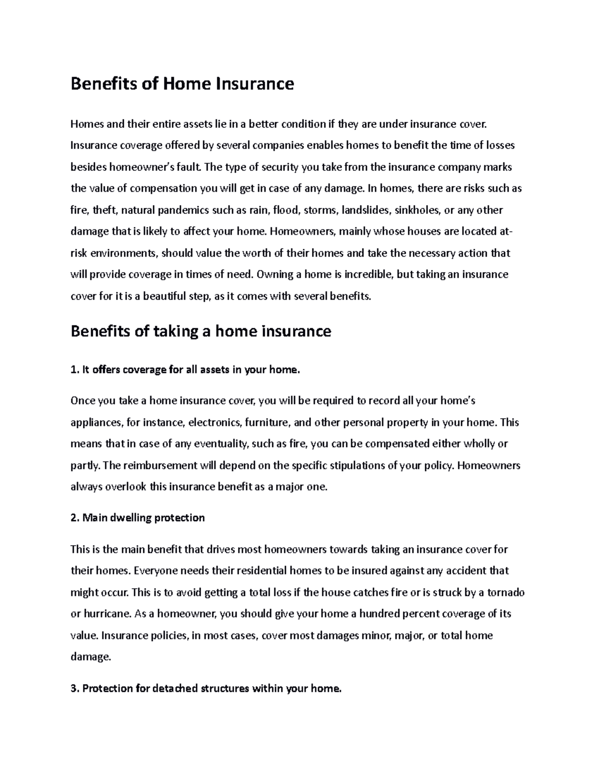 Benefits of Home Insurance - Benefits of Home Insurance Homes and their ...