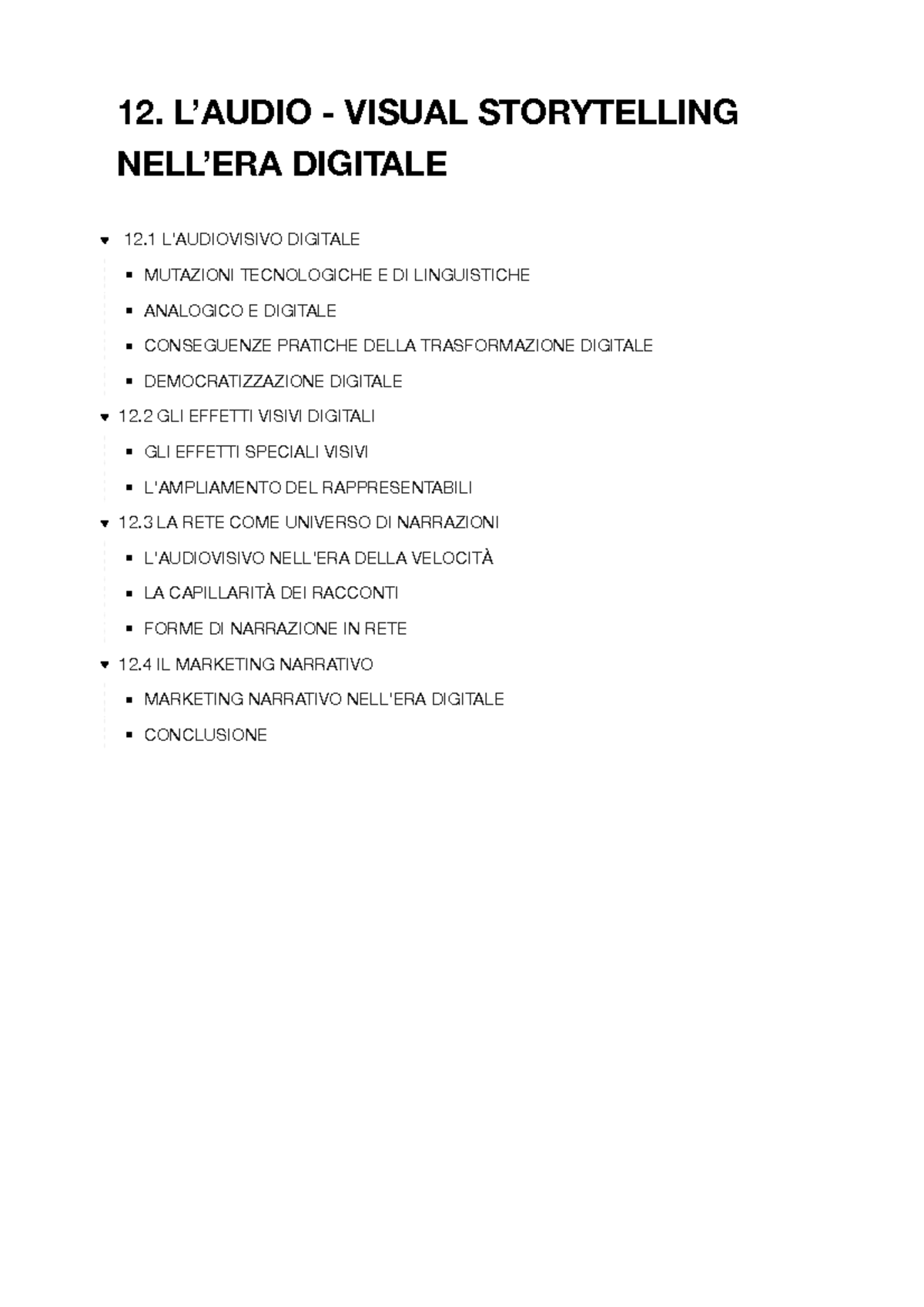 L’ Audio - Visual Storytelling nell'era digitale - 12. L’AUDIO - VISUAL ...