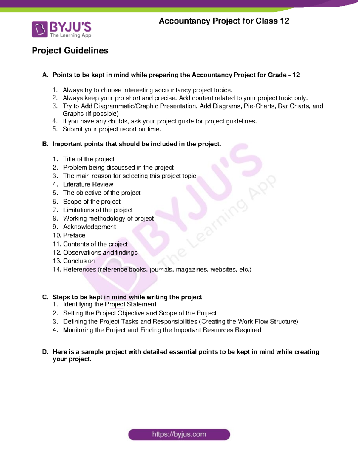 Accountancy Class 12 Project On Ratio Analysis - Project Guidelines A ...