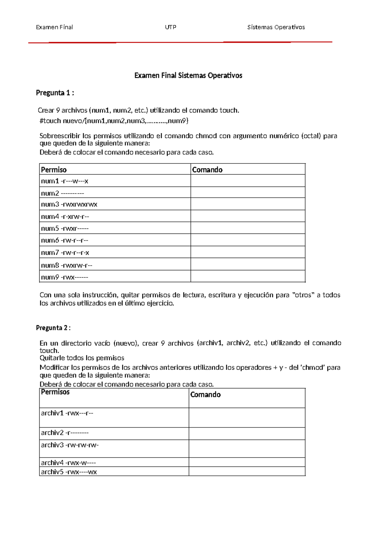 Examen Final Sistemas Operativos- Verano 2024 Kajaii - Examen Final Sistemas Operativos Pregunta ...