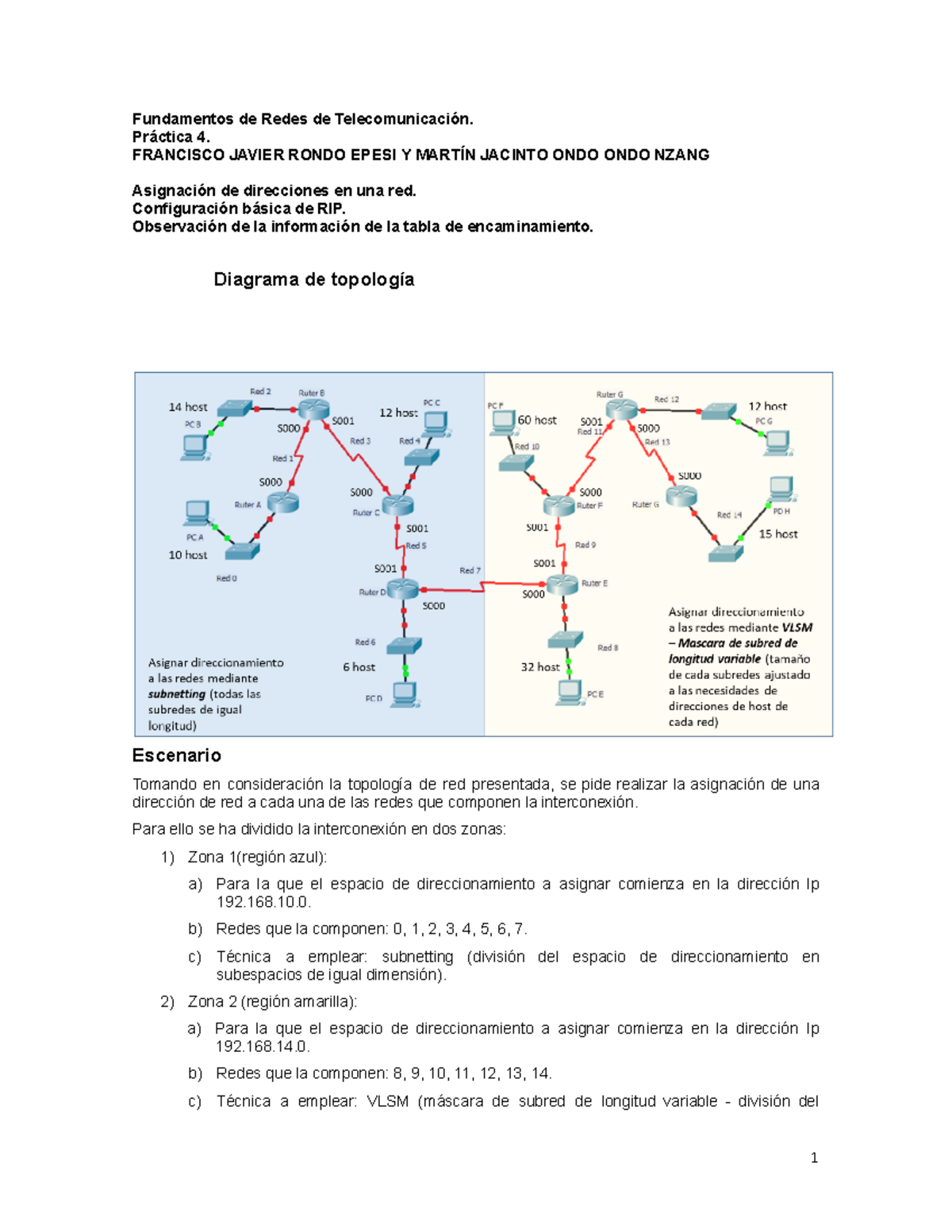 Practica 4 - REDES - Fundamentos de Redes de Telecomunicación. Práctica 4. FRANCISCO JAVIER ...