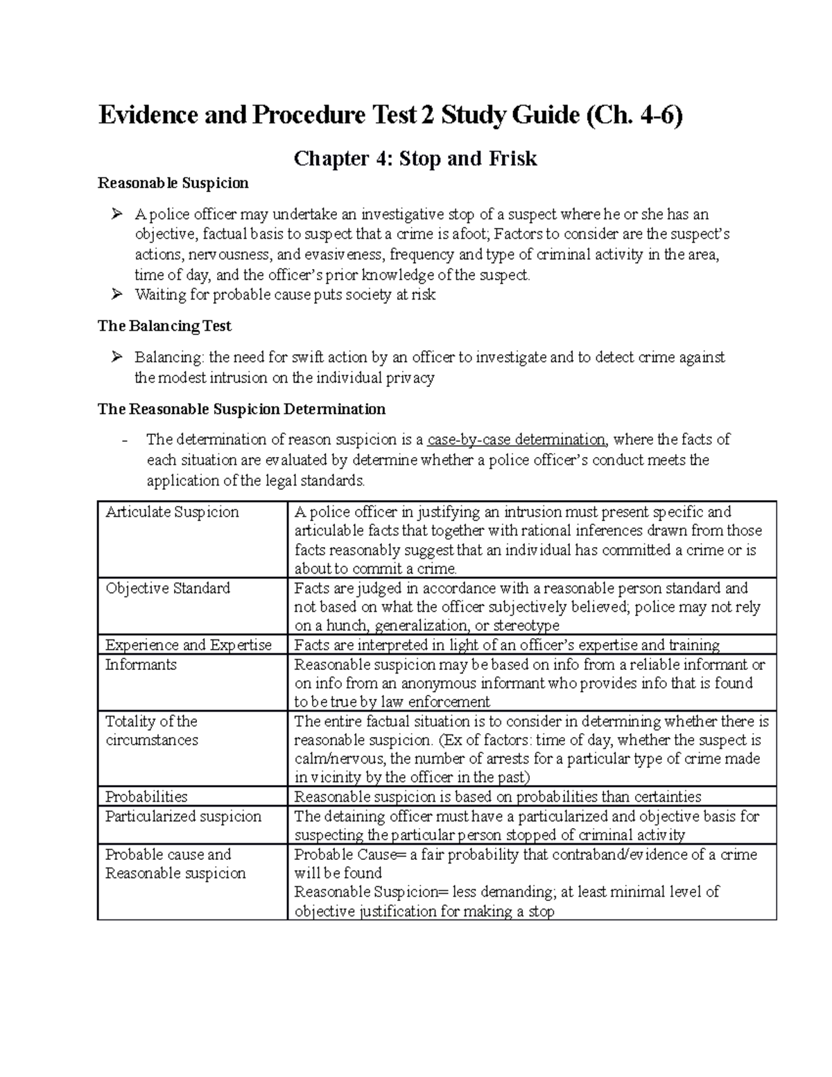 Evidence and Procedure Test 2 Study Guide 1 - Evidence and Procedure ...