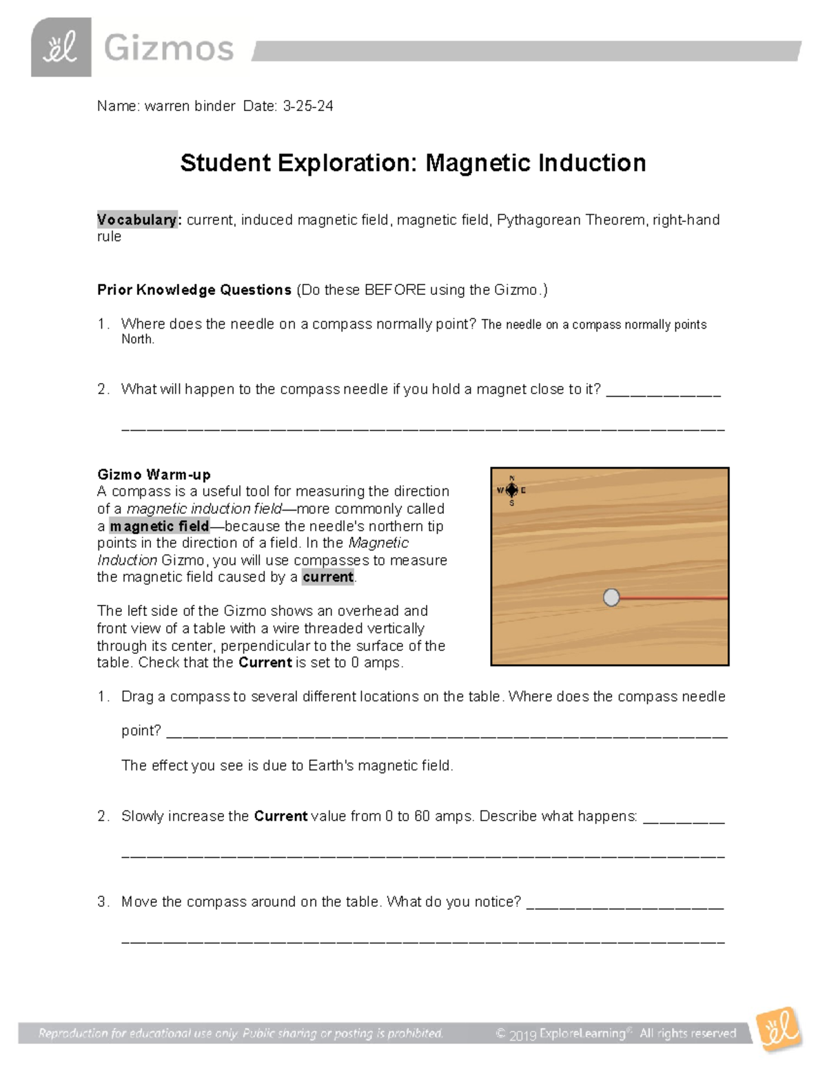 Magnetic Induction SE - hbbhb - Name: warren binder Date: 3-25- Student ...
