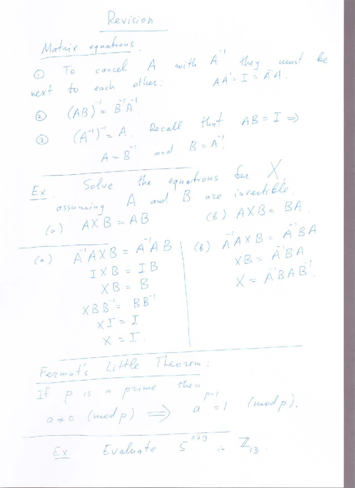 Revision Notes Math1014 Studocu