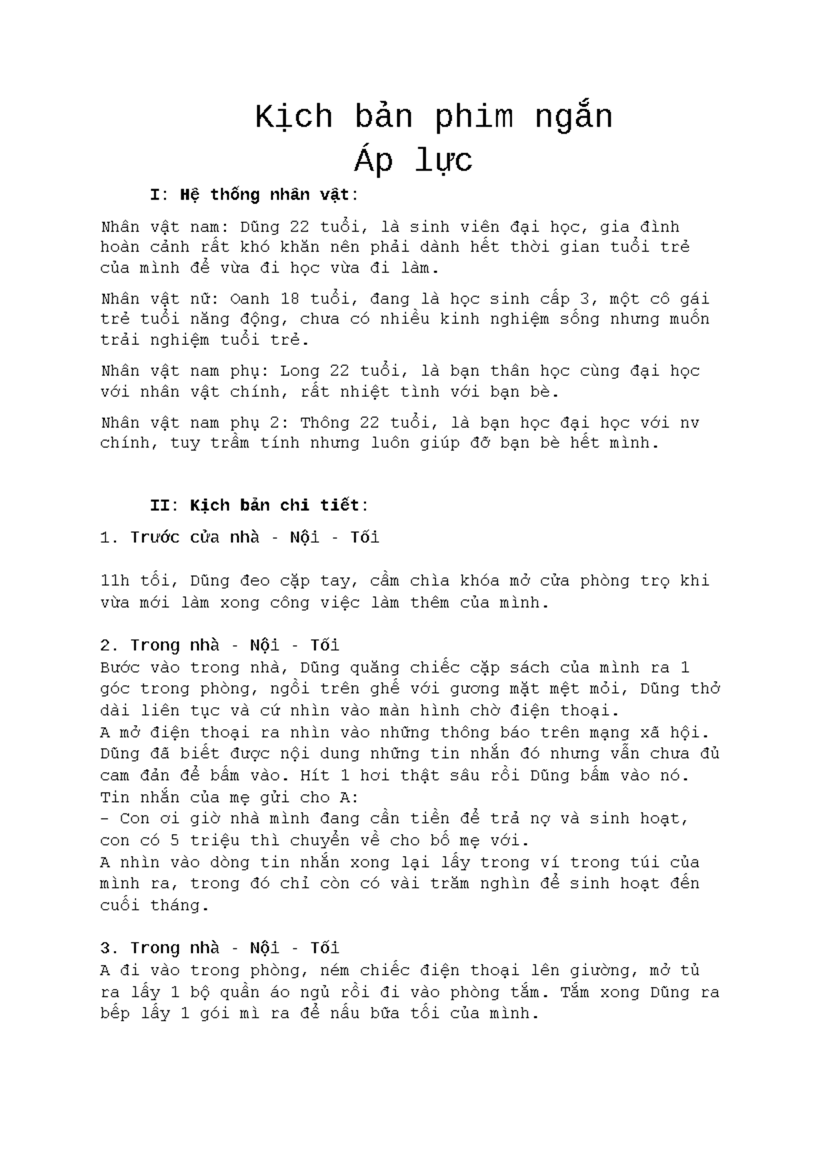 Kịch bản phim ngắn - Kịcha bản ohi mngioq hipq jiaowne koqowr - Kịch ...