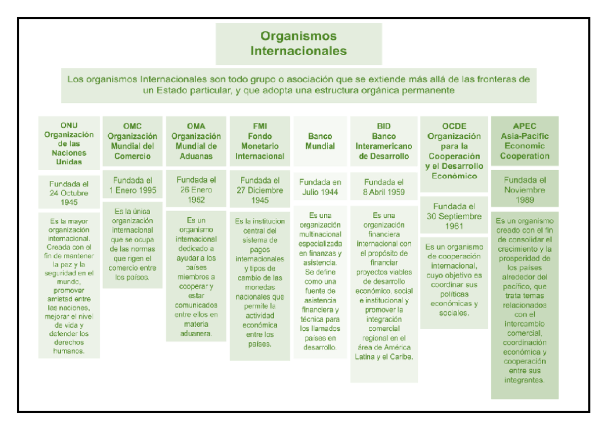 Organizador visual de los organismos internacionales autónomos Lizardo ...