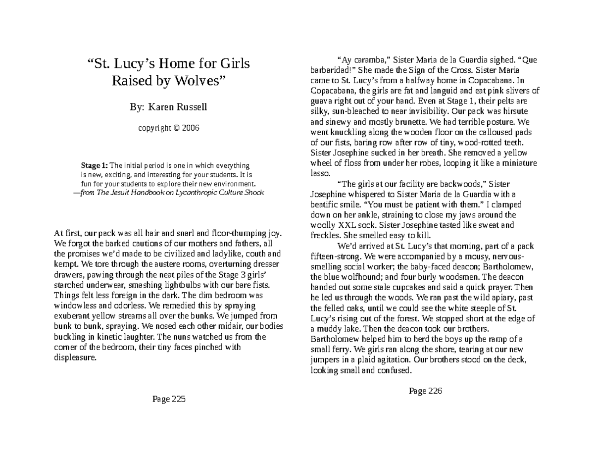 785796322 St Lucy s Home for Girls Raised by Wolves Book Format - “St ...