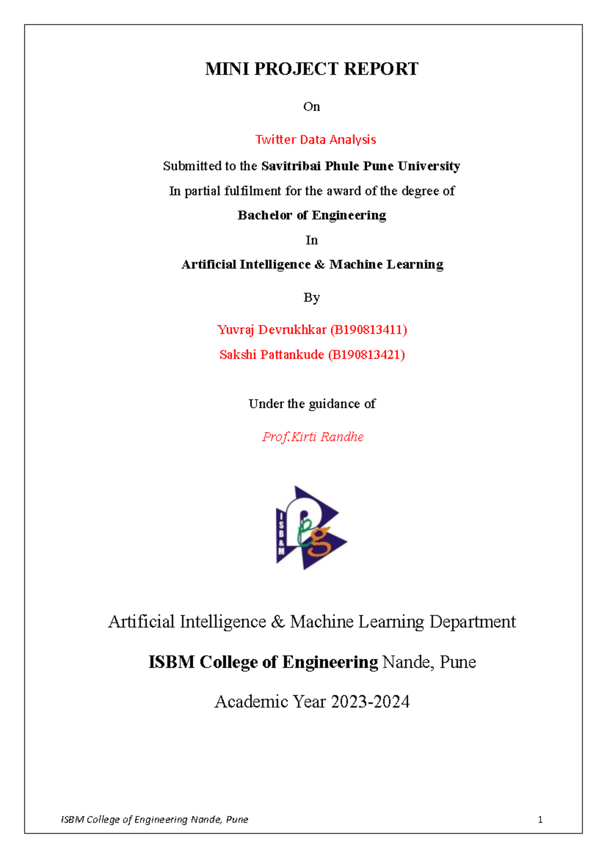 BDA MINI Project Report ys - MINI PROJECT REPORT On Twitter Data ...