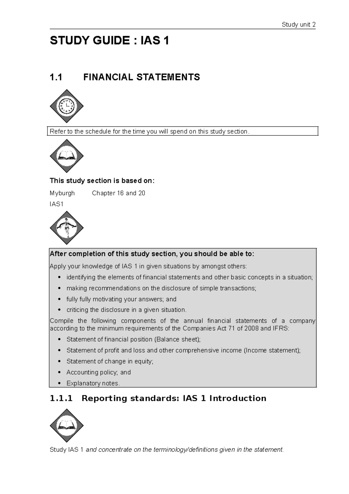 Study+ Guide+IAS+1 - IAS 1 notes - STUDY GUIDE : IAS 1 1 FINANCIAL ...