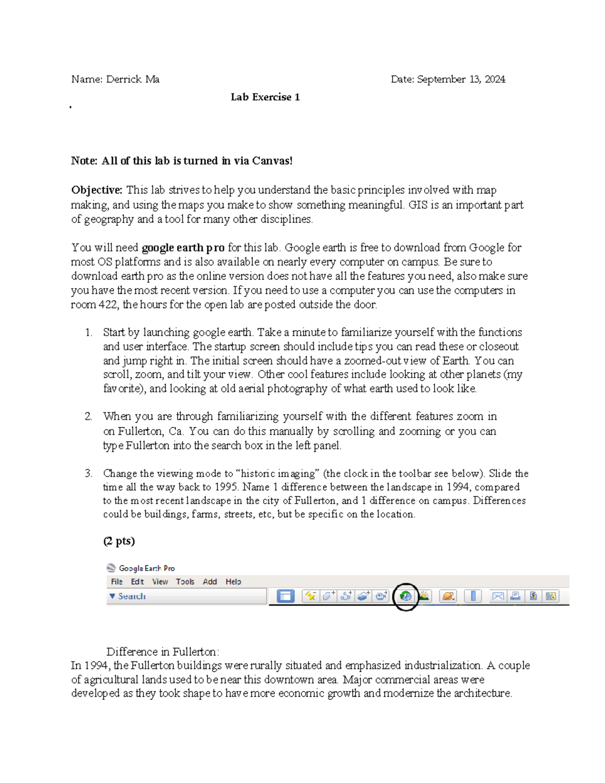 Derrick Ma - G110 Lab 1-1 - Name: Derrick Ma Date: September 13, 2024 Lab Exercise 1 Note: All ...