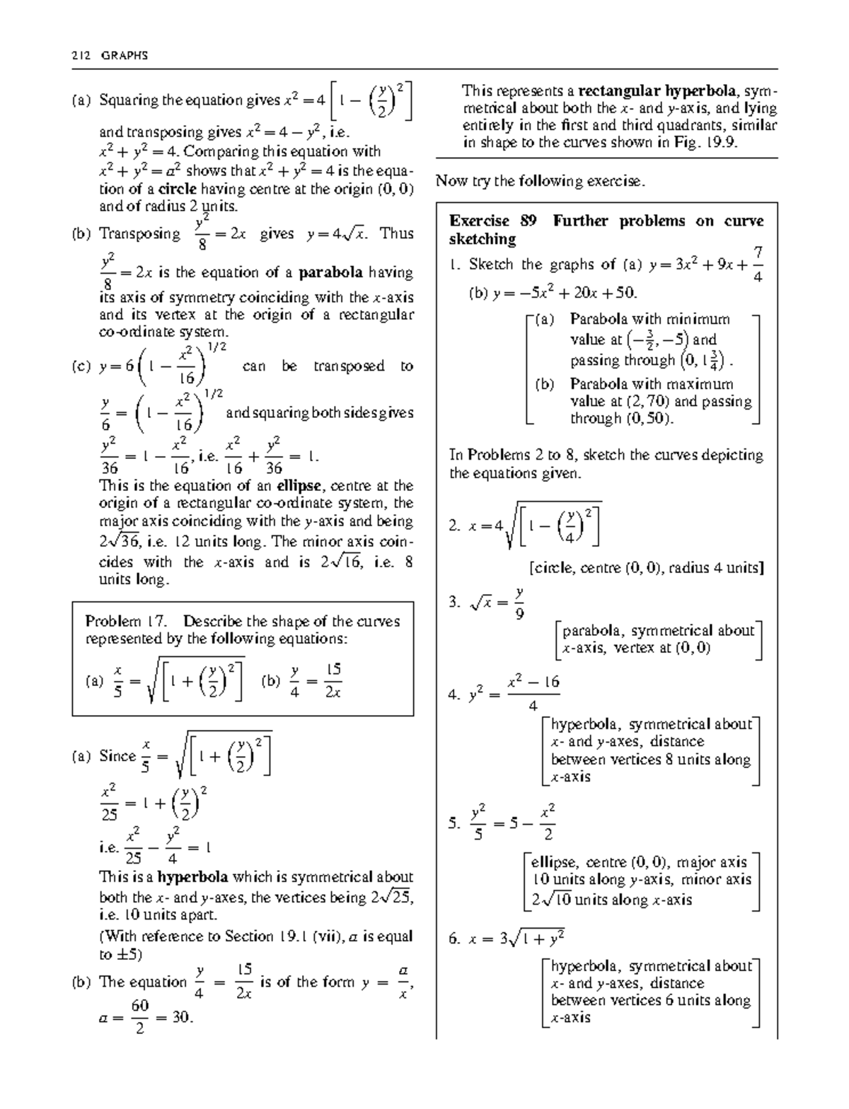 Bird higher engineering mathematics 24 - 212 GRAPHS (a) Squaring the ...