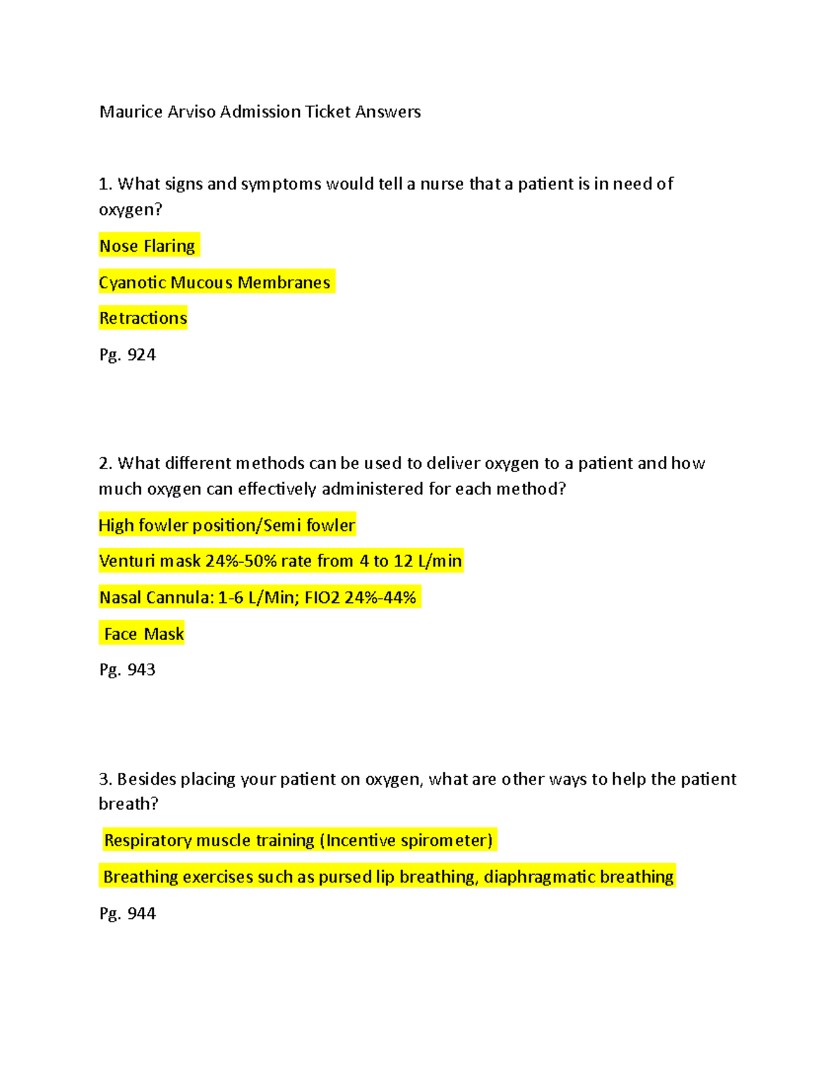 Maurice Arviso Admission Ticket - 924 What different methods can be ...