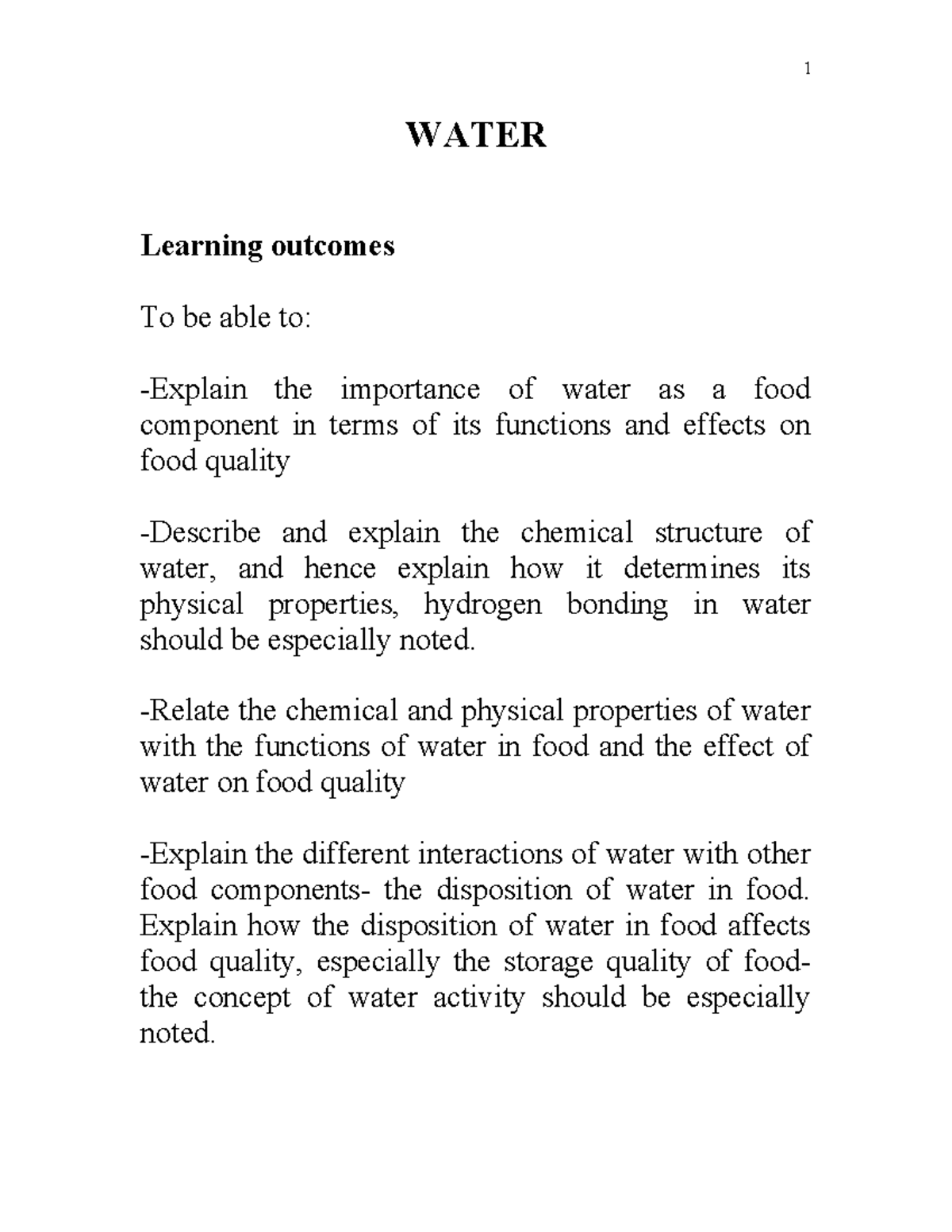 Water slides - WATER Learning outcomes To be able to: -Explain the ...