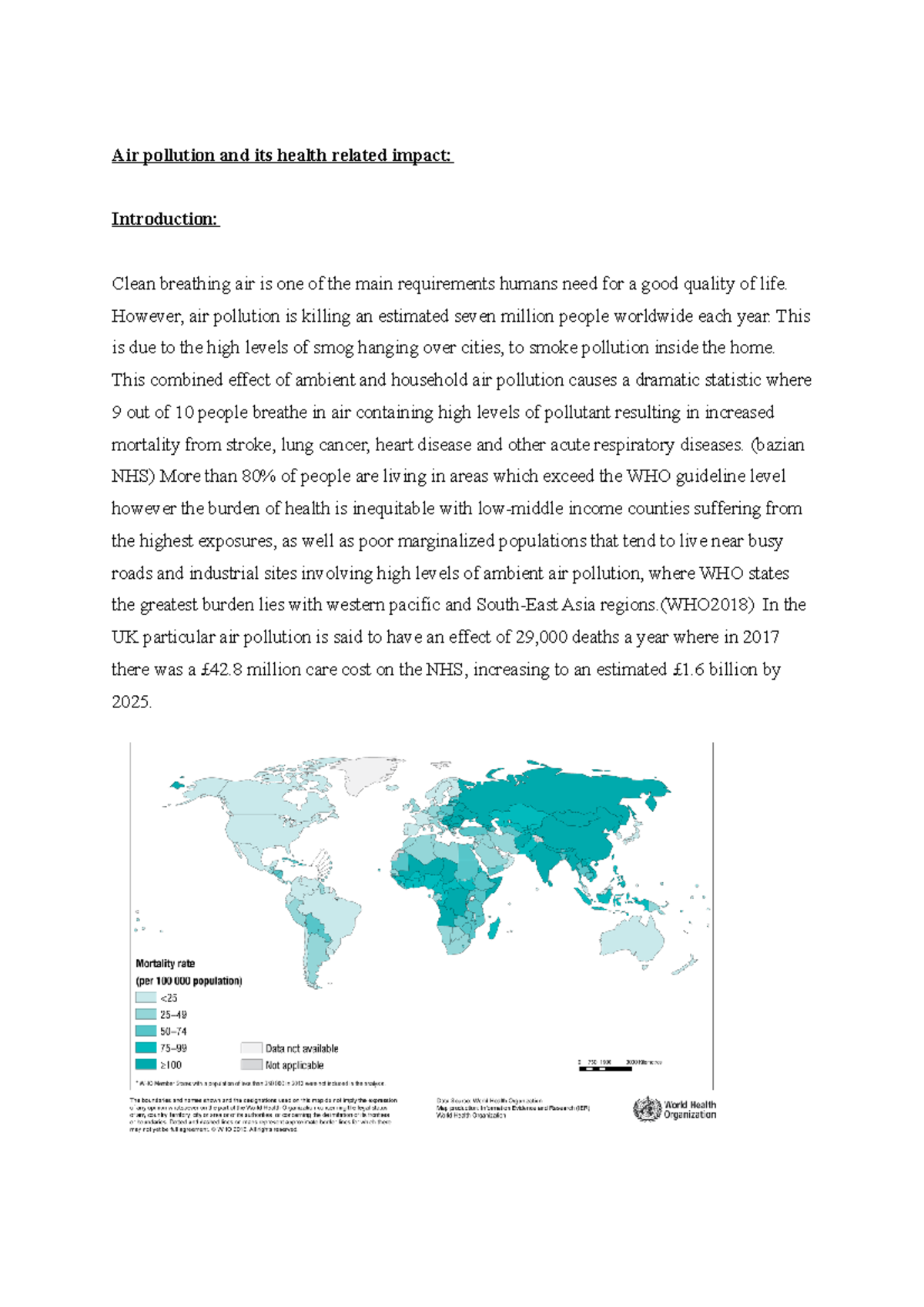 Air pollution - scientific case study. 1500 words - Air pollution and ...