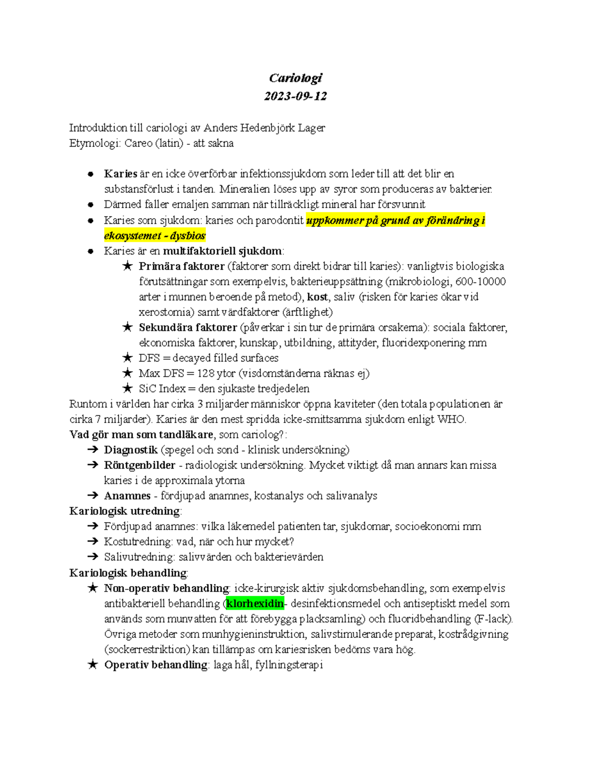 Cariologi - Cariologi 2023-09- Introduktion till cariologi av Anders ...