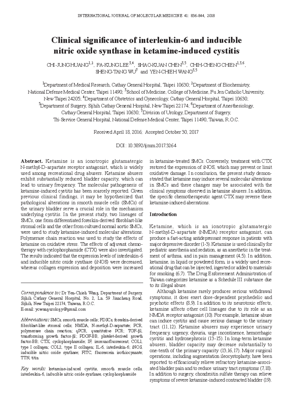Ijmm 41 2 836 PDF - notes - 836 INTERNATIONAL JOURNAL OF MOLECULAR ...