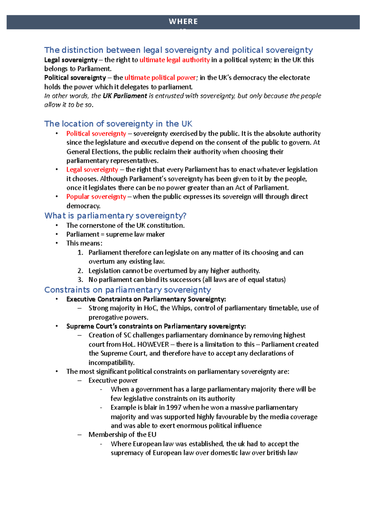 The distinction between legal sovereignty and political sovereignty ...