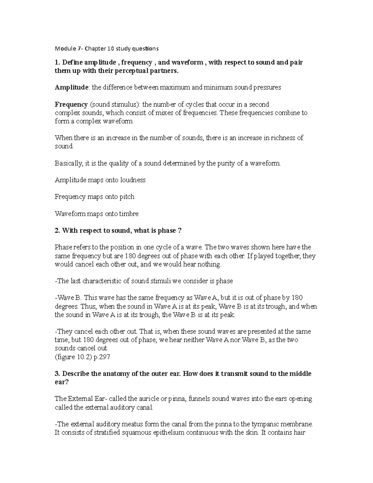 Module 7 (Chapter 10) Study questions - Module 7- Chapter 10 study ...