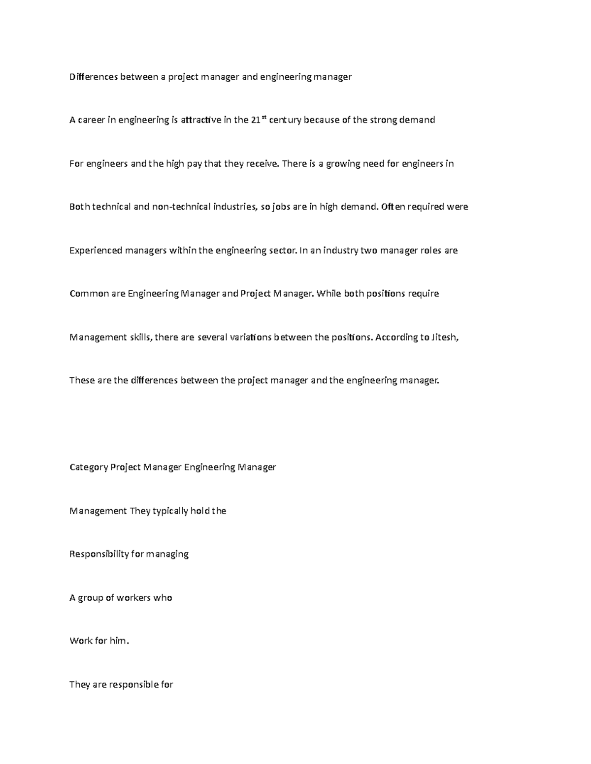 Doc11-differences - Both technical and non-technical industries, so ...