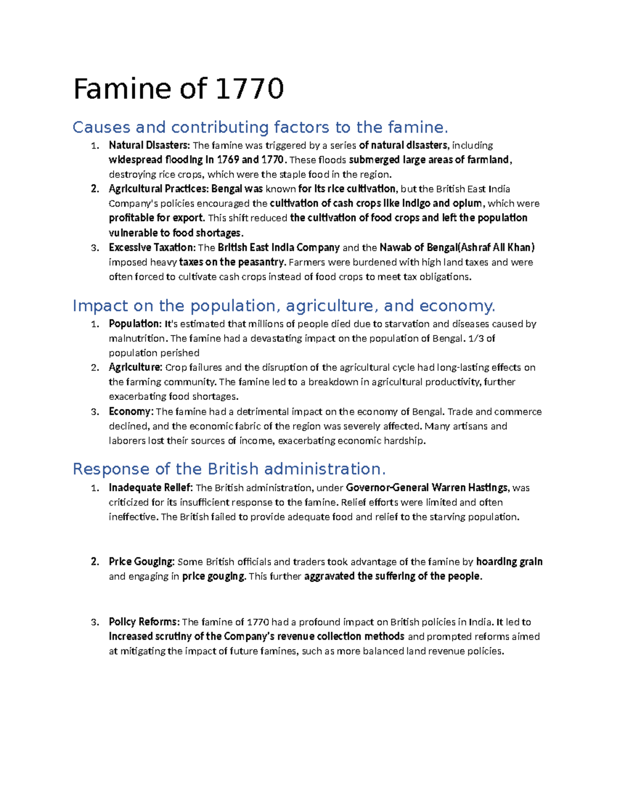 Famine of 1770 - Famine of 1770 Causes and contributing factors to the ...