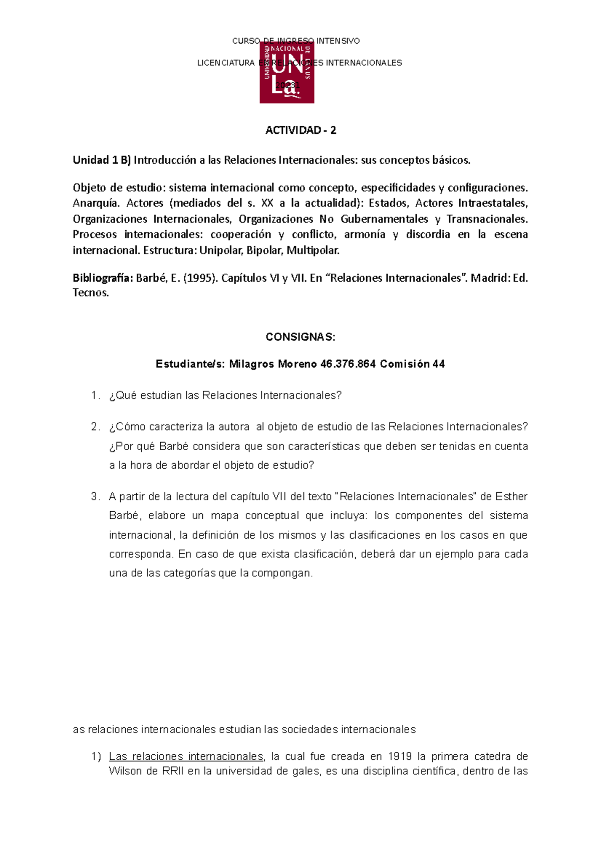 Actividad N°2 - Ndndnd - CURSO DE INGRESO INTENSIVO LICENCIATURA EN ...