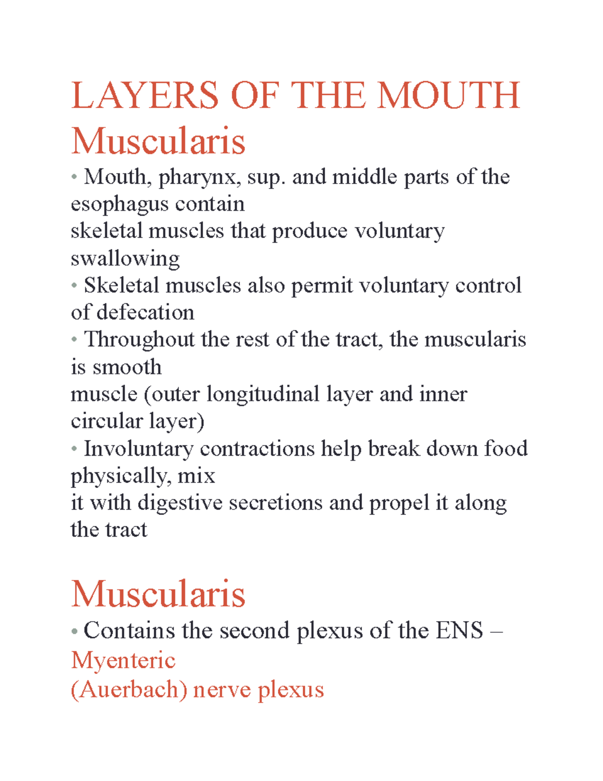 Layers Mouth - 02 - LAYERS OF THE MOUTH Muscularis Mouth, pharynx, sup ...