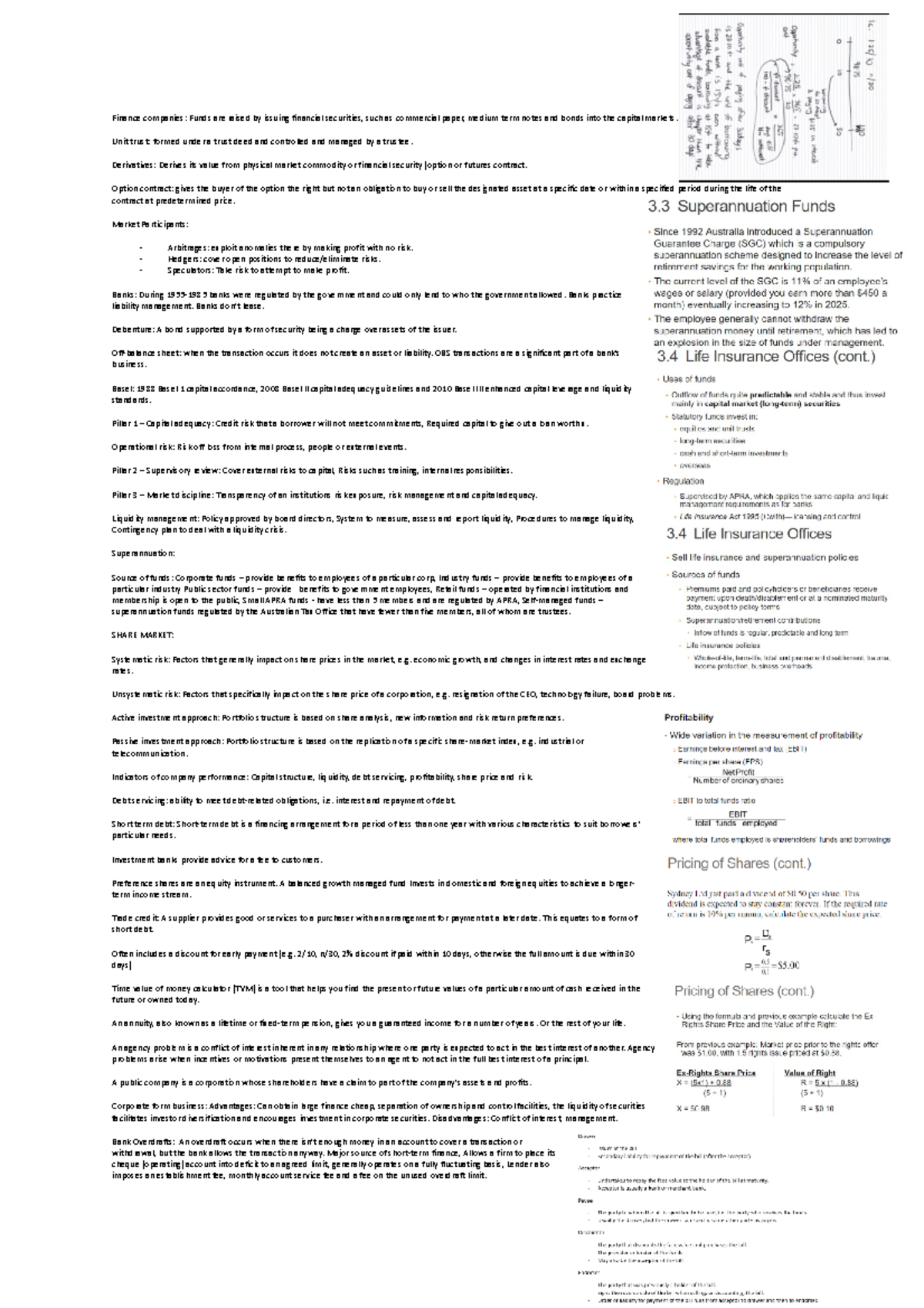 ACFI Cheat Sheet - Finance companies: Funds are raised by issuing ...