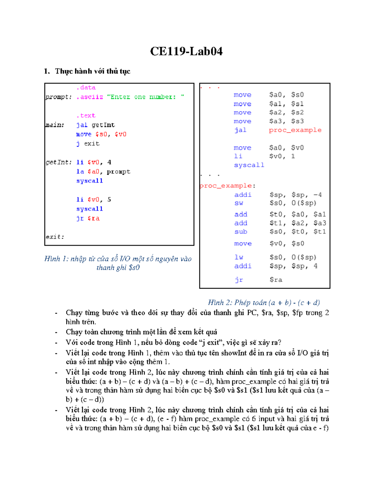 CE119-Lab04 - bài thực hành kiến trúc máy tính - CE119-Lab Thực hành ...