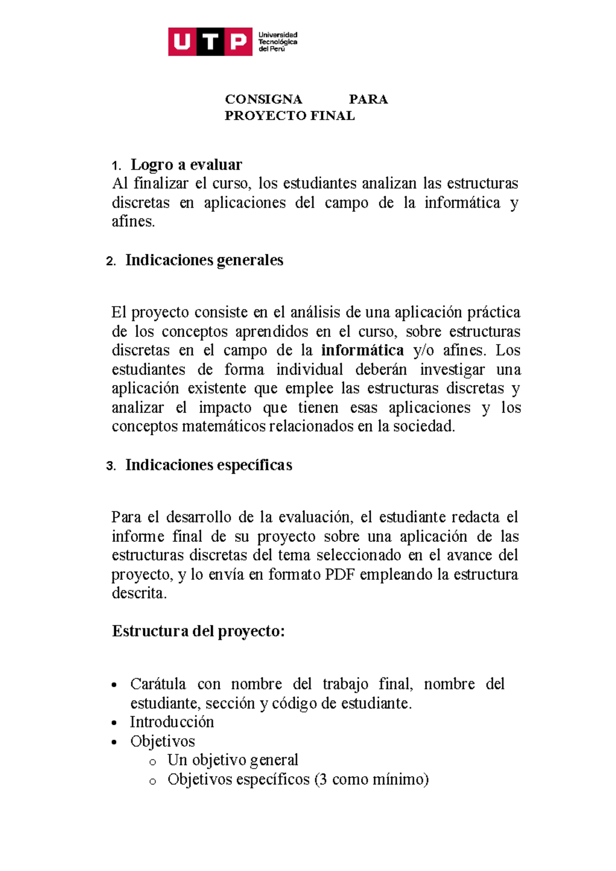 🔴 (AC-S16) - Semana 16 - Proyecto Final - Matematica Discreta - CONSIGNA PARA PROYECTO FINAL 1 ...