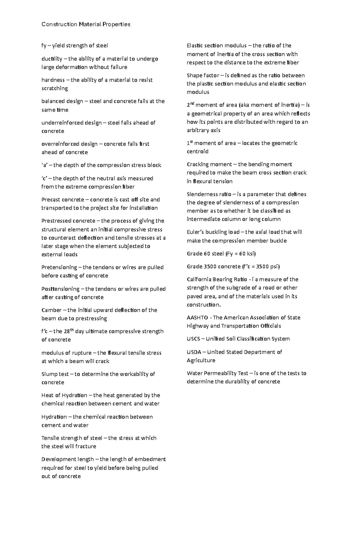 Construction-Material-Properties - Construction Material Properties fy ...