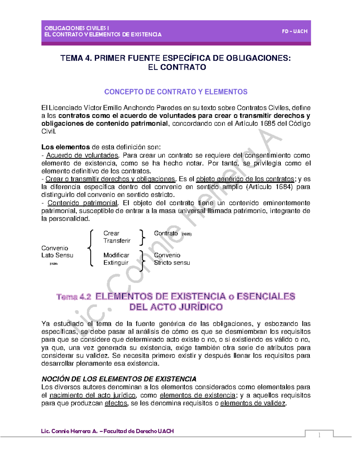 4 EL Contrato Y Elementos - PTE 1 - EL CONTRATO Y ELEMENTOS DE ...
