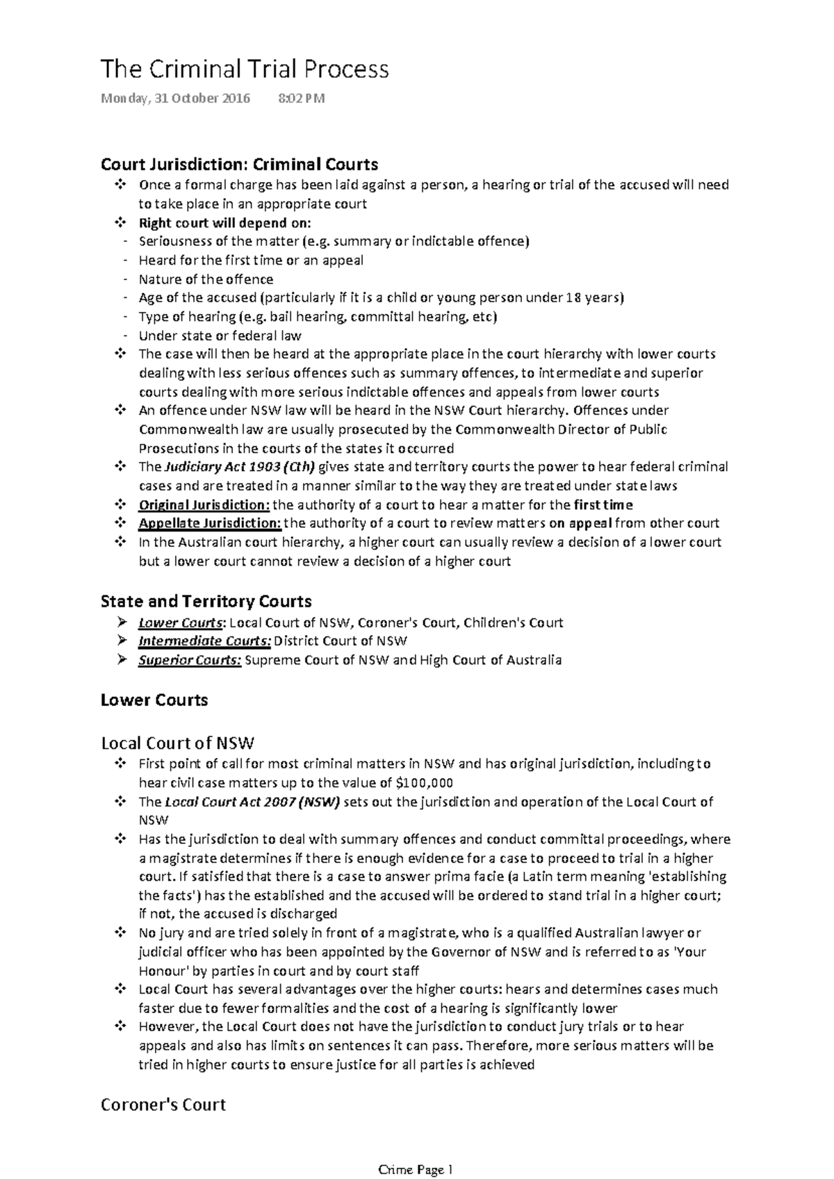 The Criminal Trial Process Essay Plan - Warning: TT: undefined function ...